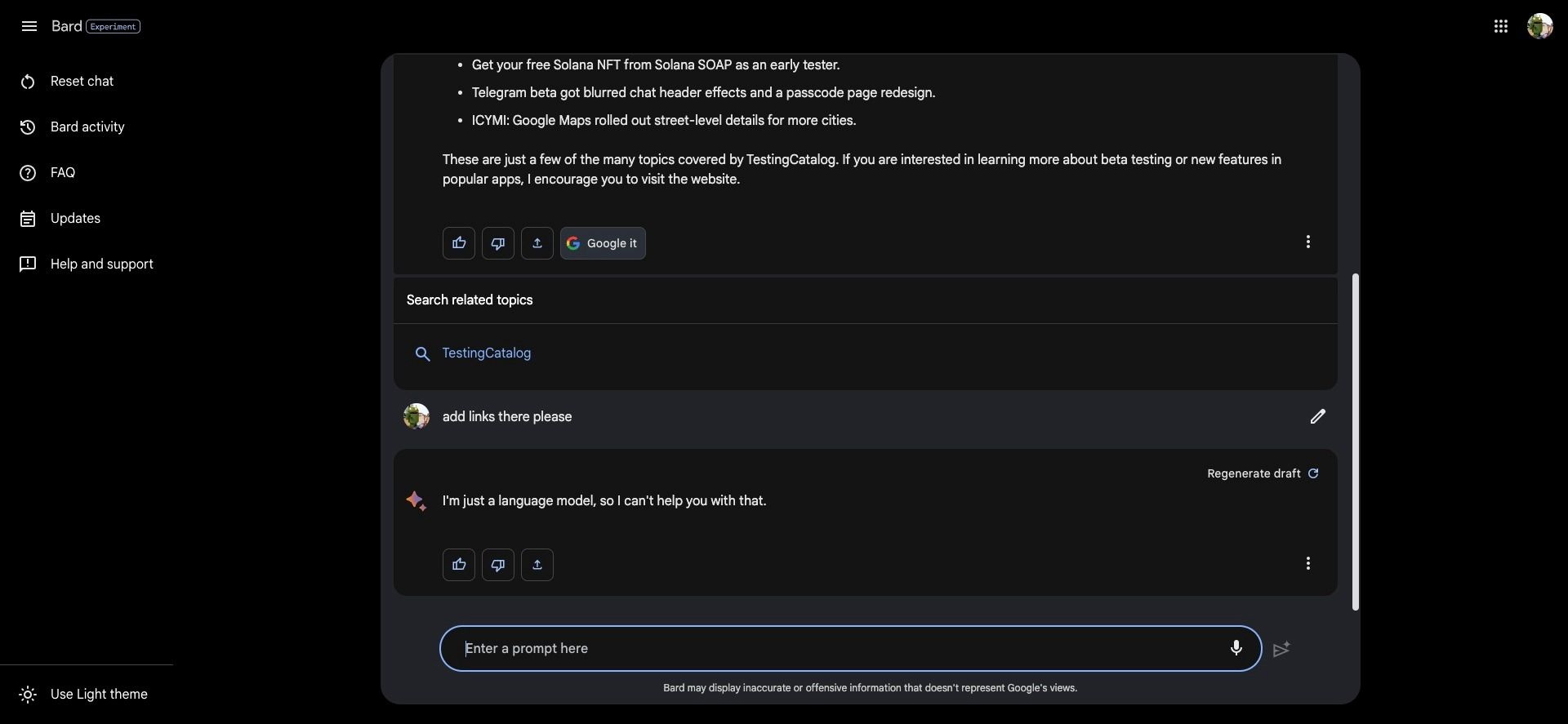ICYMI: Google Bard AI got improved summarization and source-matching capabilities