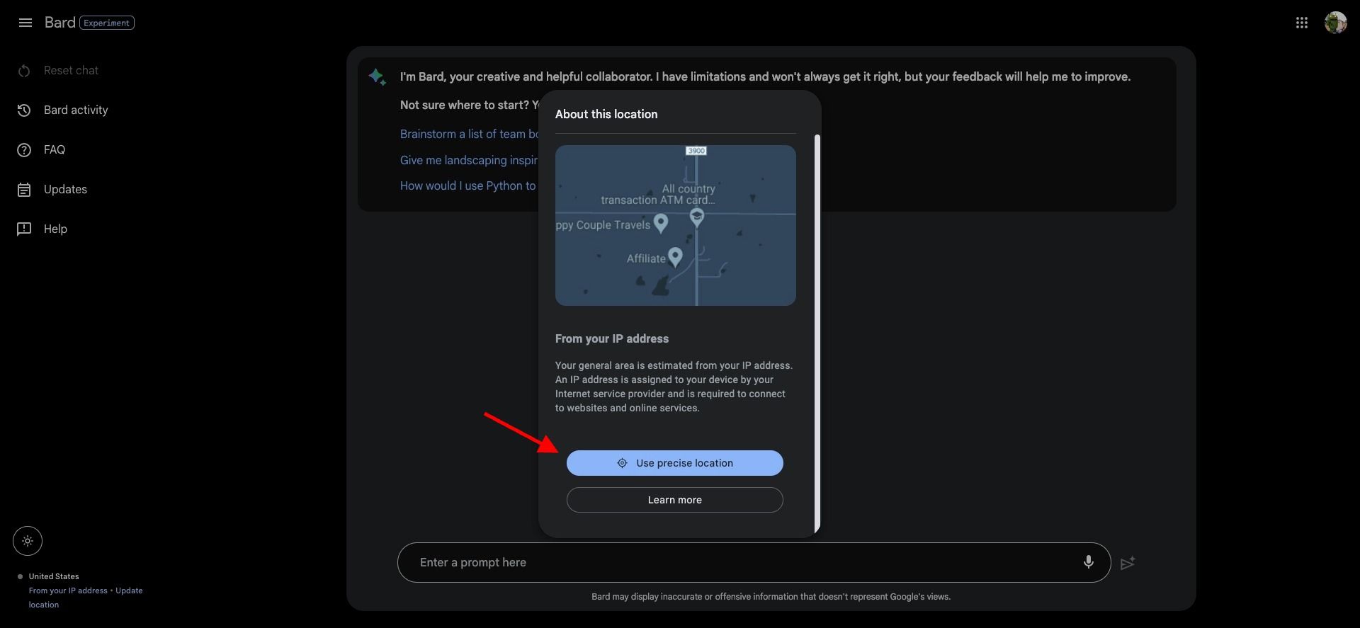 Bard AI rolled out location-based features for more relevant responses