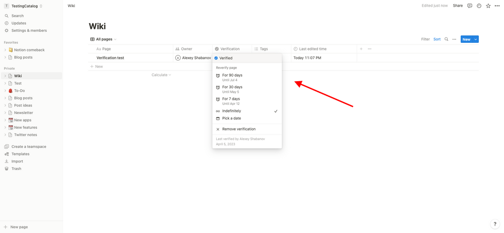Notion introduced wiki pages with granular ownership and expirable ...