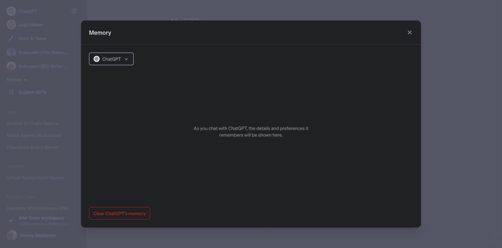 ChatGPT is working on a Personalization memory management