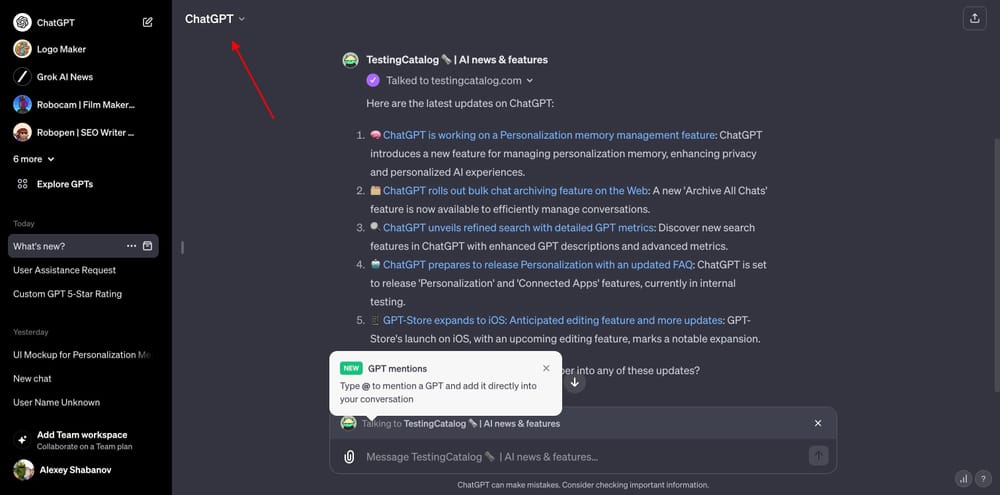 ChatGPT will soon let you talk with many custom GPTs at once