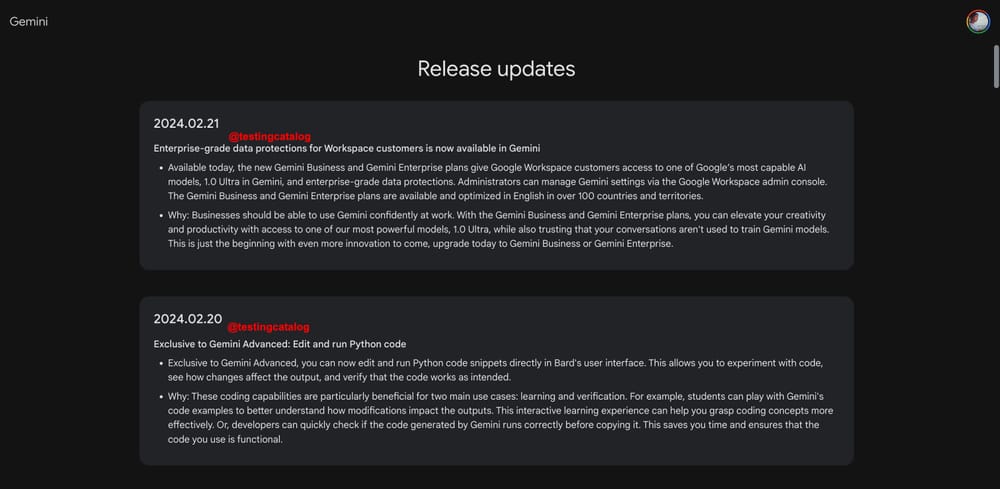 Gemini is aiming to get Python execution and data protection