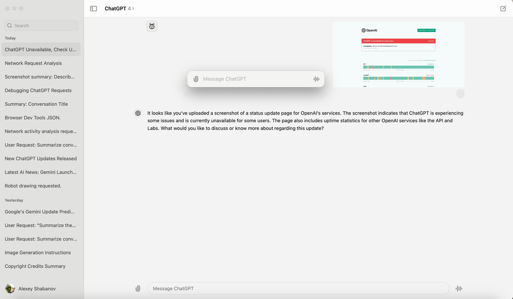 MacOS ChatGPT context menu screenshot trick for power users