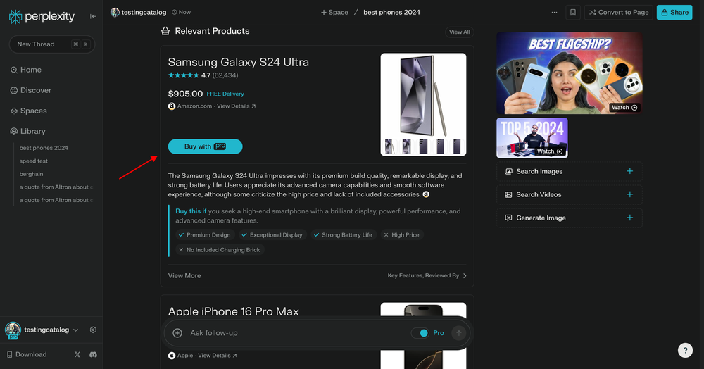 Perplexity tests upcoming one-click ‘Buy With Pro’ shopping