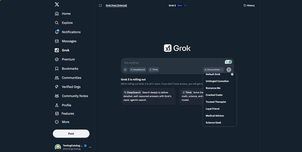 xAI debuts Grok Personas from News to Unhinged and Romance