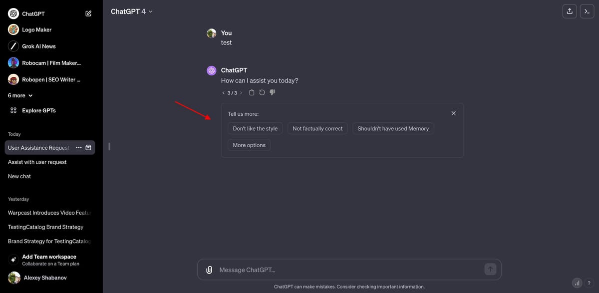 ChatGPT's experimental feedback UI aims to streamline user responses