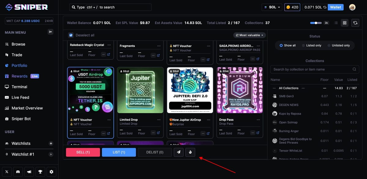 Sol Sniper introduces a feature to clean up unwanted NFTs