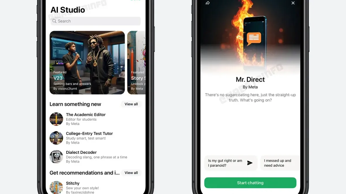 Meta AI developing AI Studio for custom Assistants