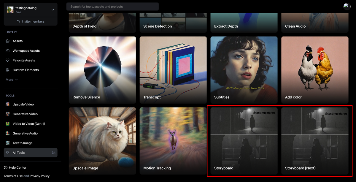 Runway experiments with 2 new Storyboard prototypes