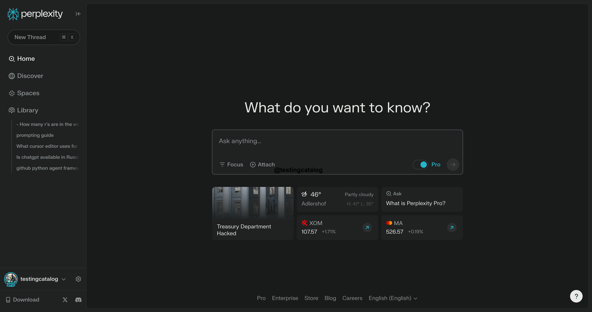 Perplexity adds O1 model support and developing home widgets
