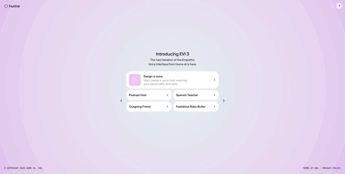 Hume.ai released EVI 3, a new personalized voice AI model
