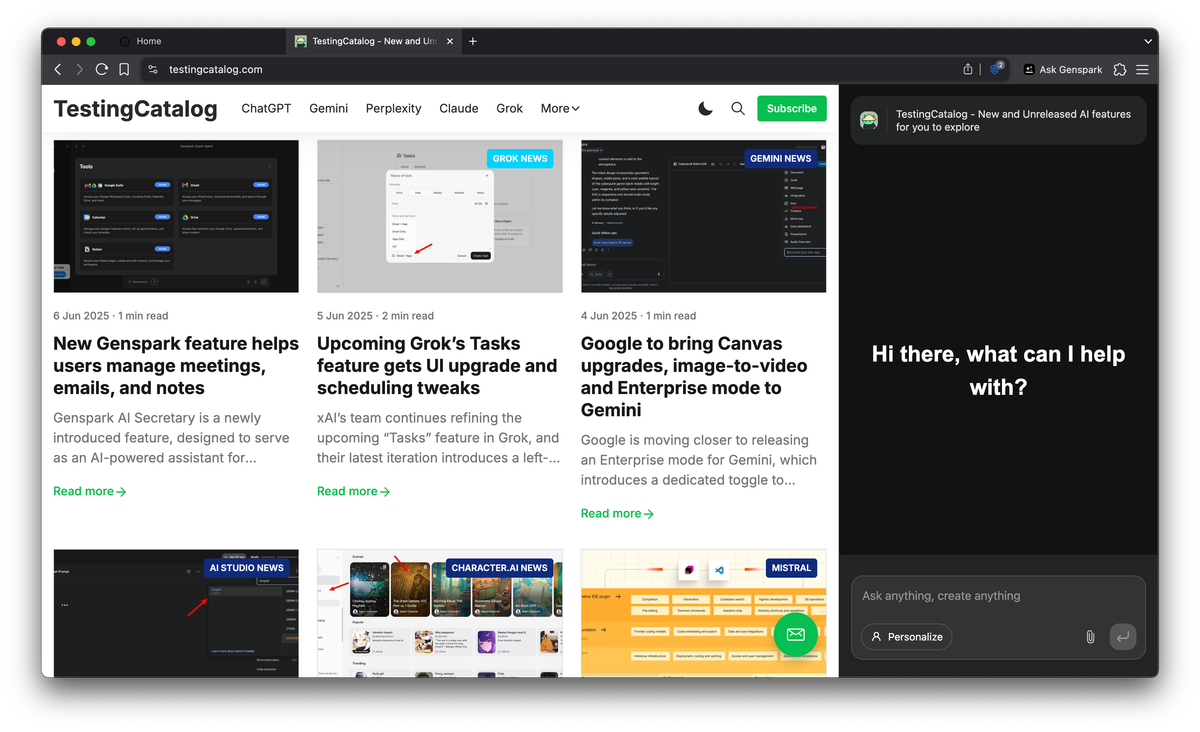 New Genspark browser brings AI assistant to every webpage