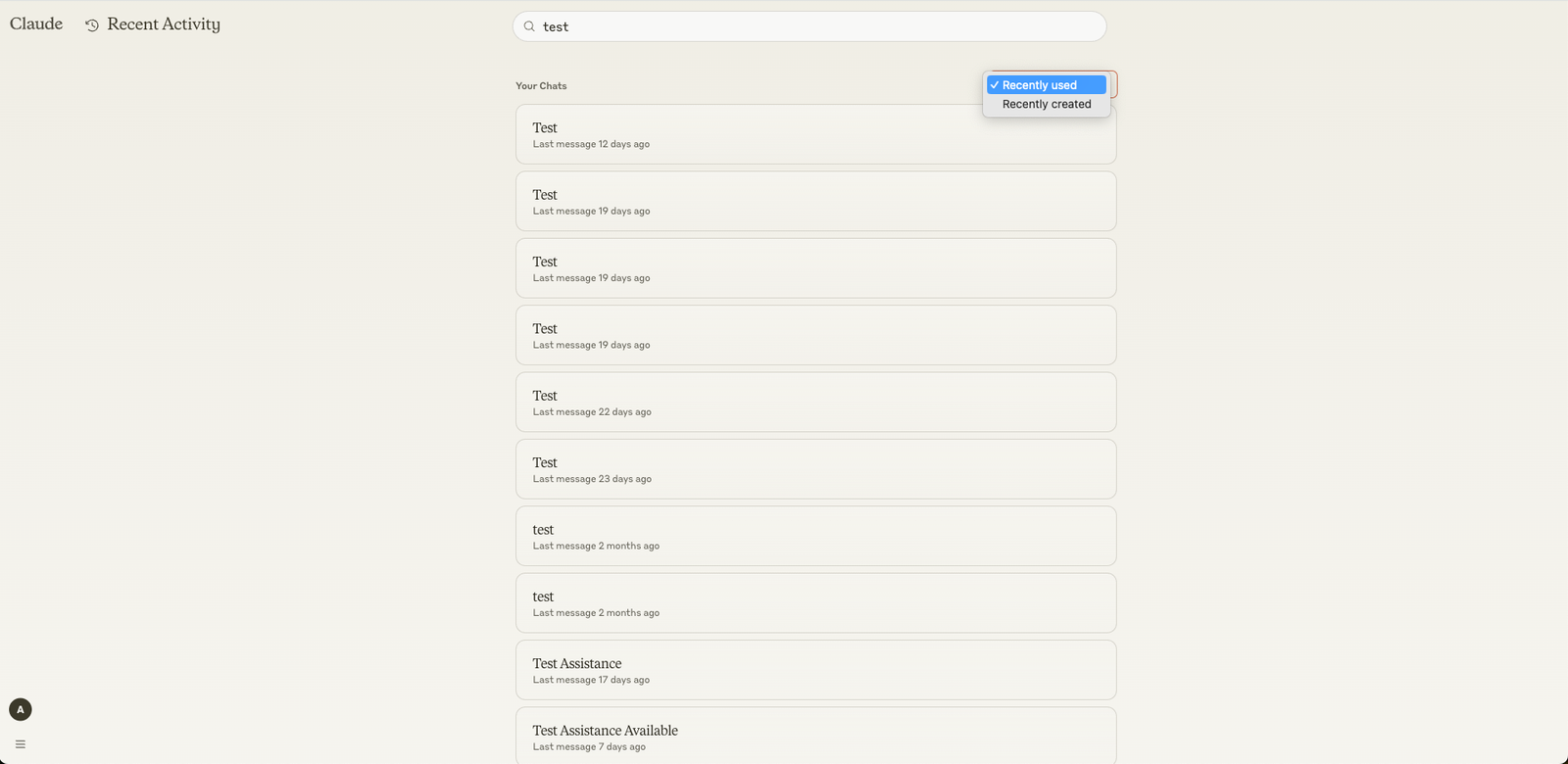 Anthropic is working on a Recent Chats page and Chat Search