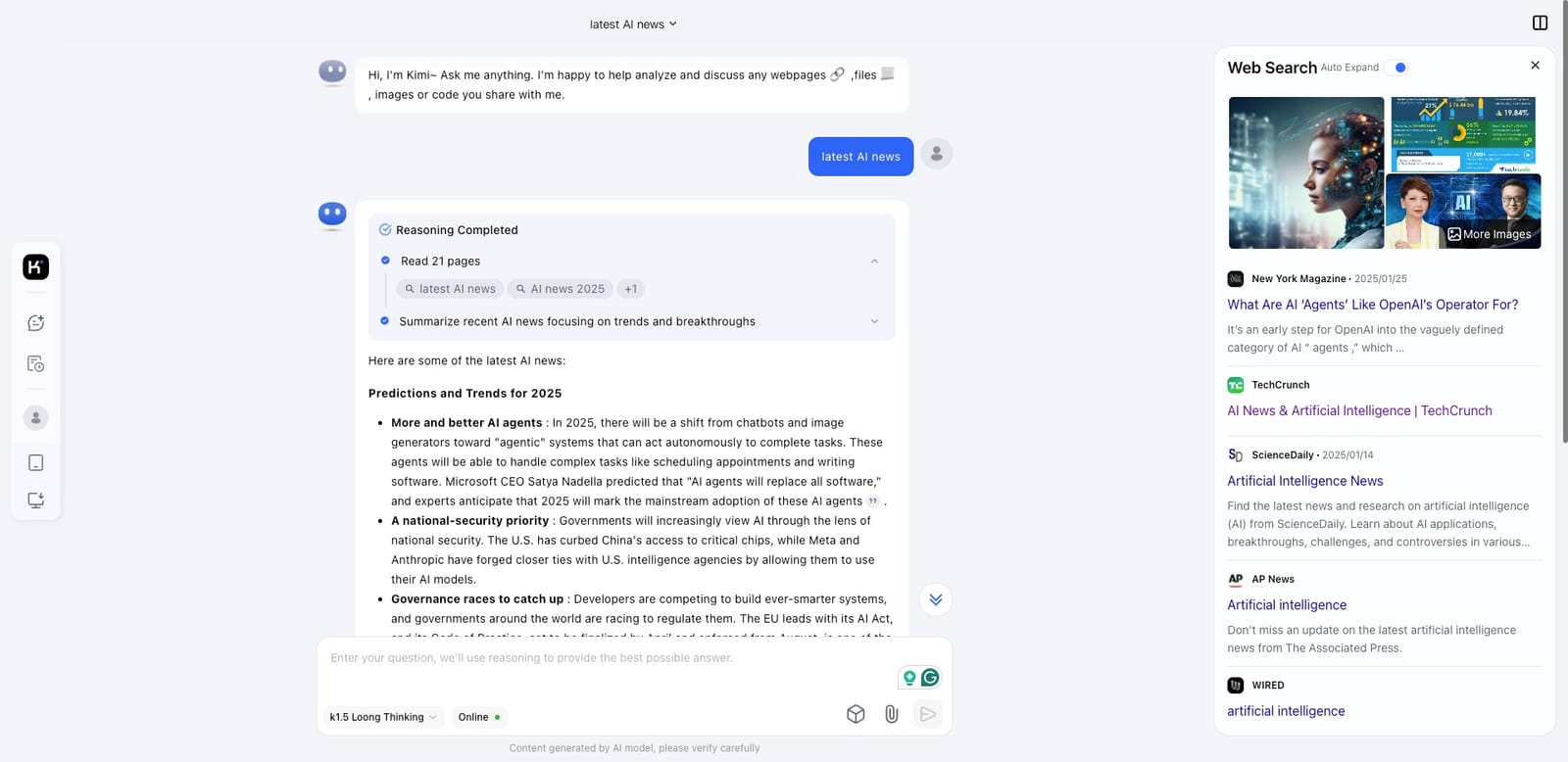 Moonshot AI launches Kimi k1.5 with free real-time search Moonshot AI launches Kimi k1.5 with free real-time search