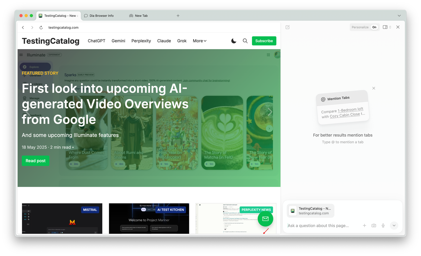 Dia AI browser debuts in public beta for Arc members