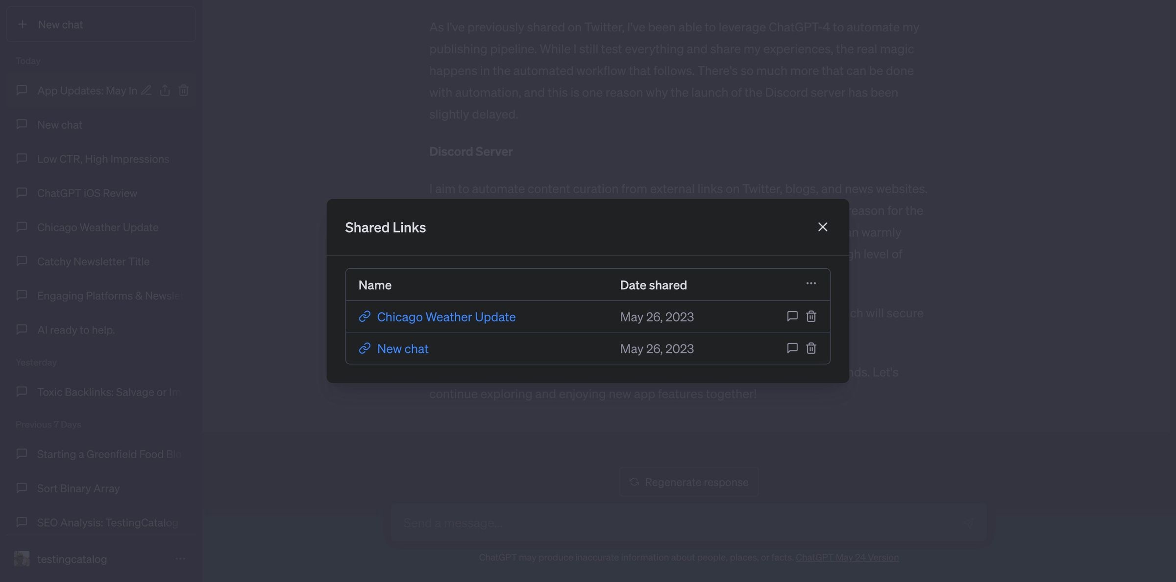 ChatGPT releases sharable links to all users