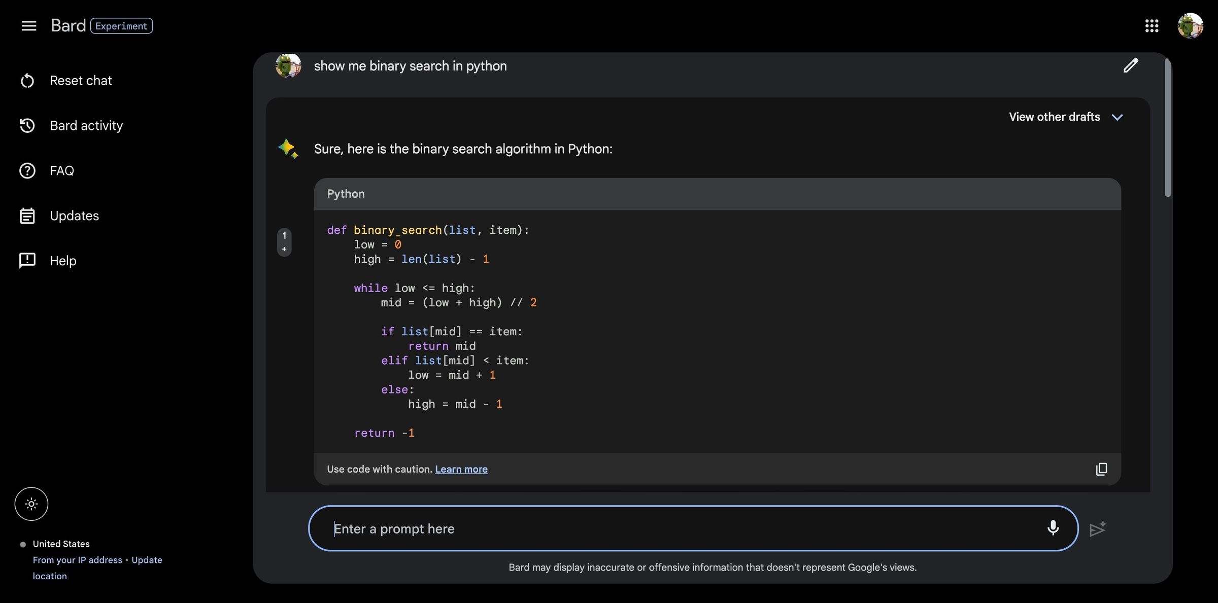 Google Bard AI improved for coding tasks and now can export tables to Google Sheets