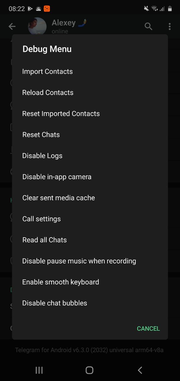 How to access debug menu in Telegram beta and enable chat bubbles