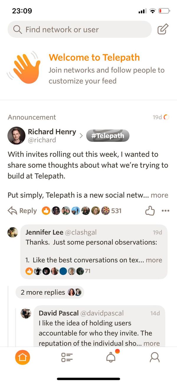 First look at Telepath, a new invite-only social network