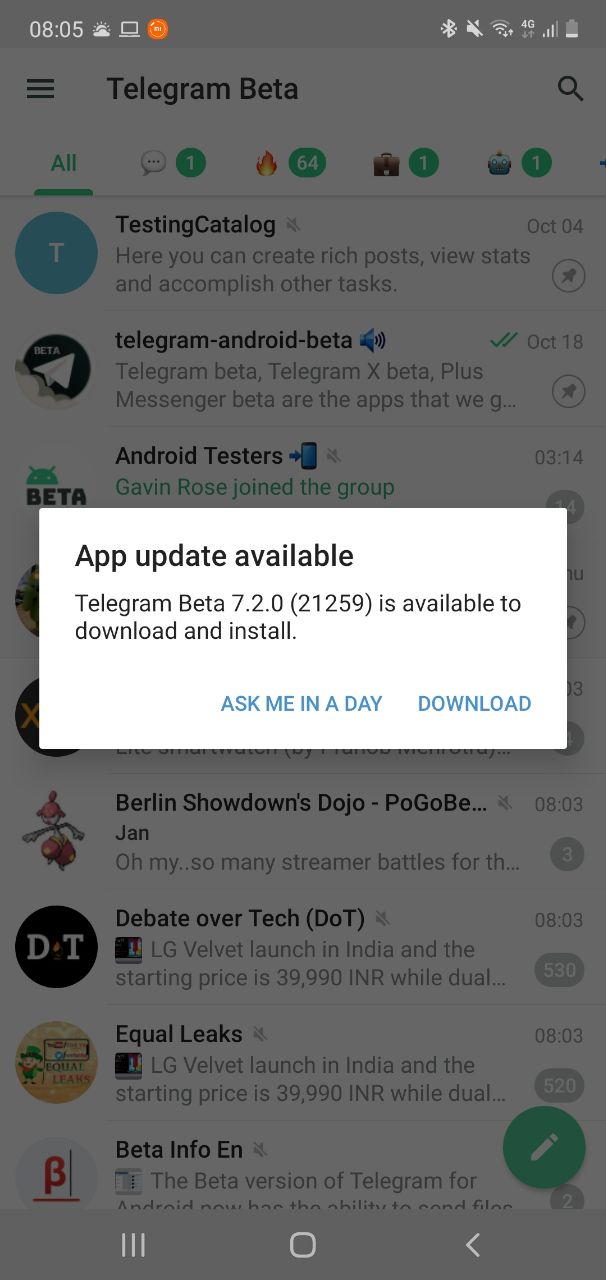 Telegram beta 7.2.0 comes with grouped messages, post stats, multiple ...