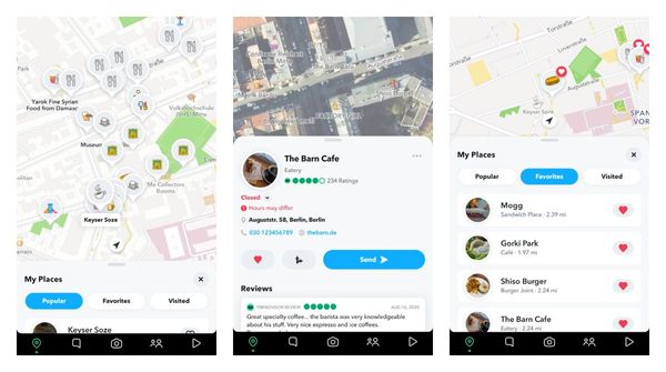 Snapchat added My Places for you to add them into favourites and see ...