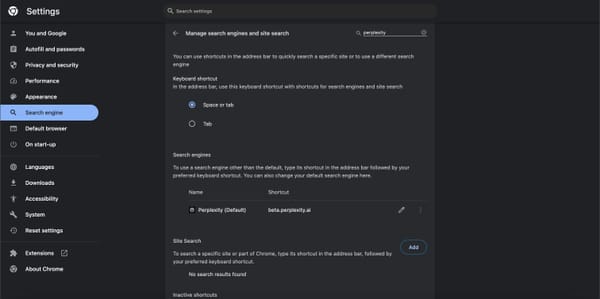 How to set Perplexity AI as your default search engine