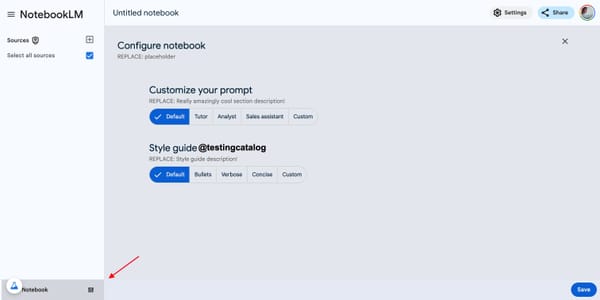Google tests customizable prompt feature for NotebookLM