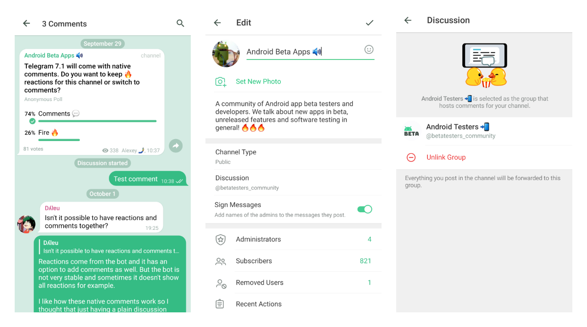 How to enable comments on Telegram channel